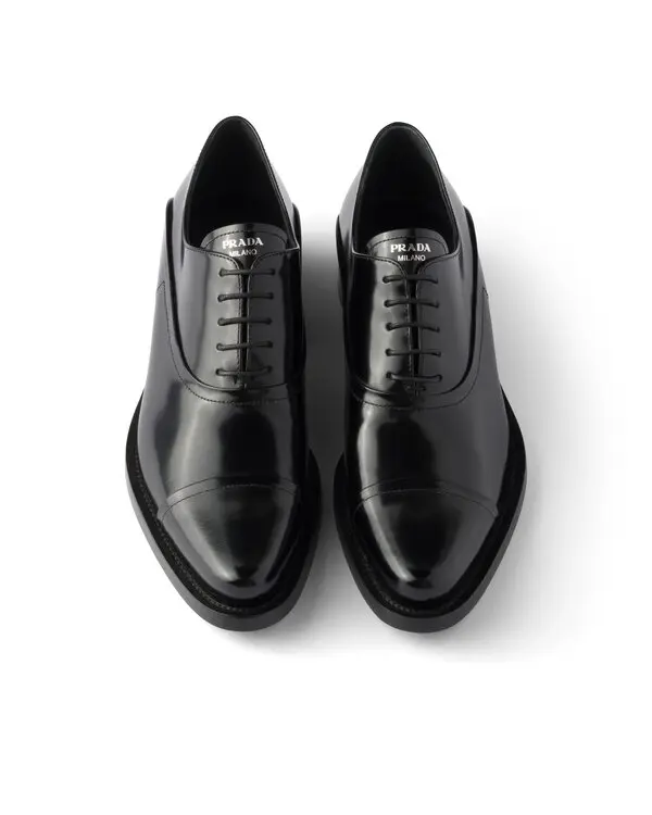 Prada Brushed Leather Lace-up Shoes