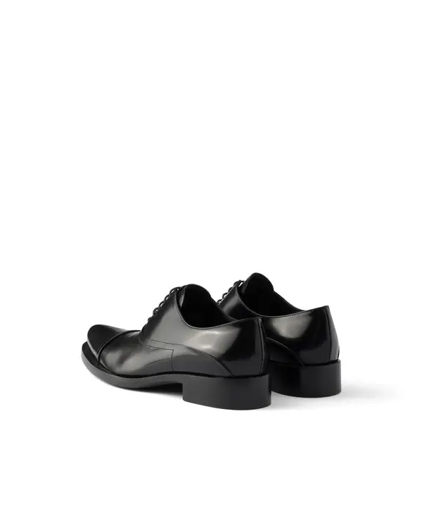 Prada Brushed Leather Lace-up Shoes