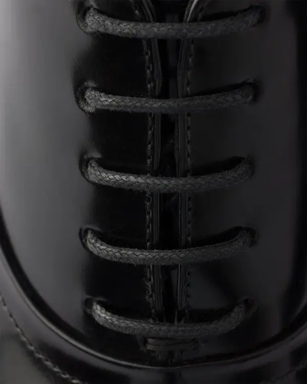 Prada Brushed Leather Lace-up Shoes