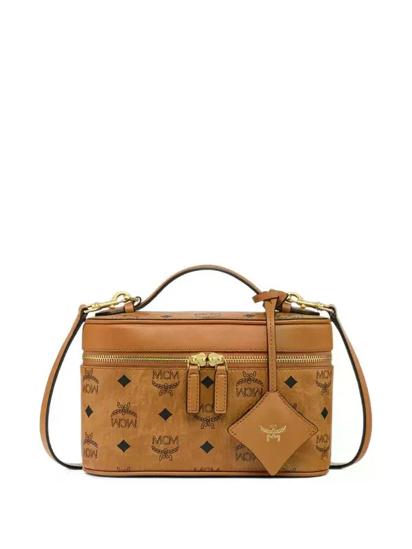 Mcm Small Aren Logo-print Tote Bag - Brown