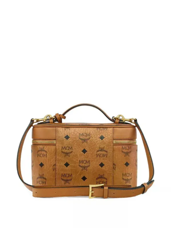 Mcm Small Aren Logo-print Tote Bag - Brown