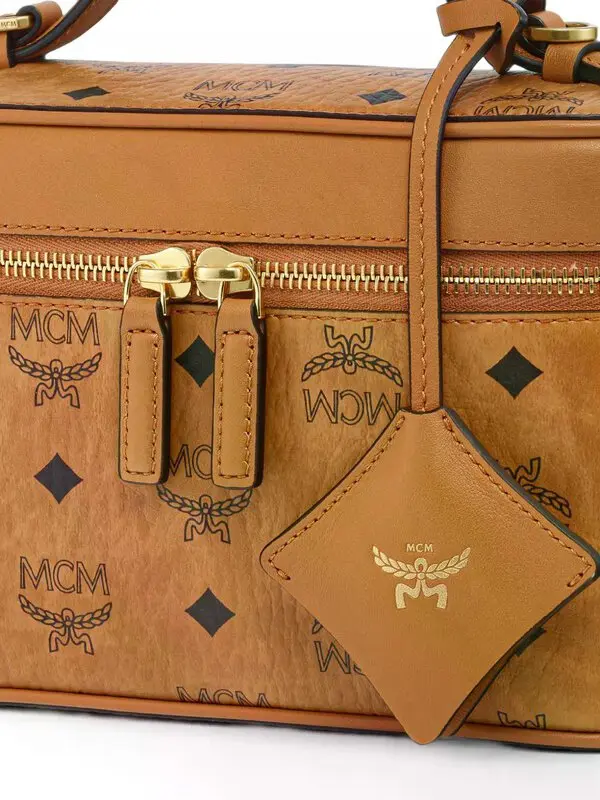 Mcm Small Aren Logo-print Tote Bag - Brown