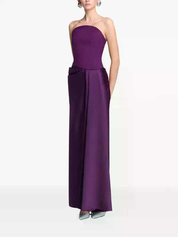 Solace London Seri Strapless Draped Maxi Dress