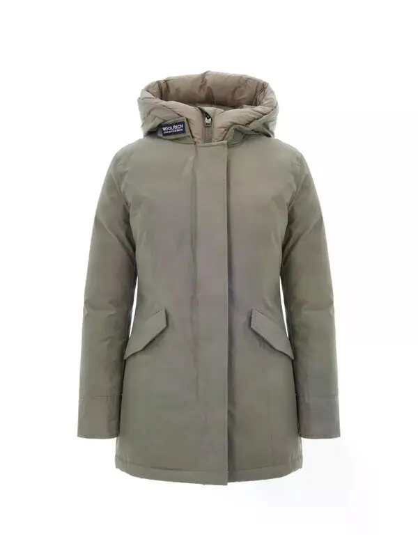 Woolrich Hooded Padded Parka Coat - Grey
