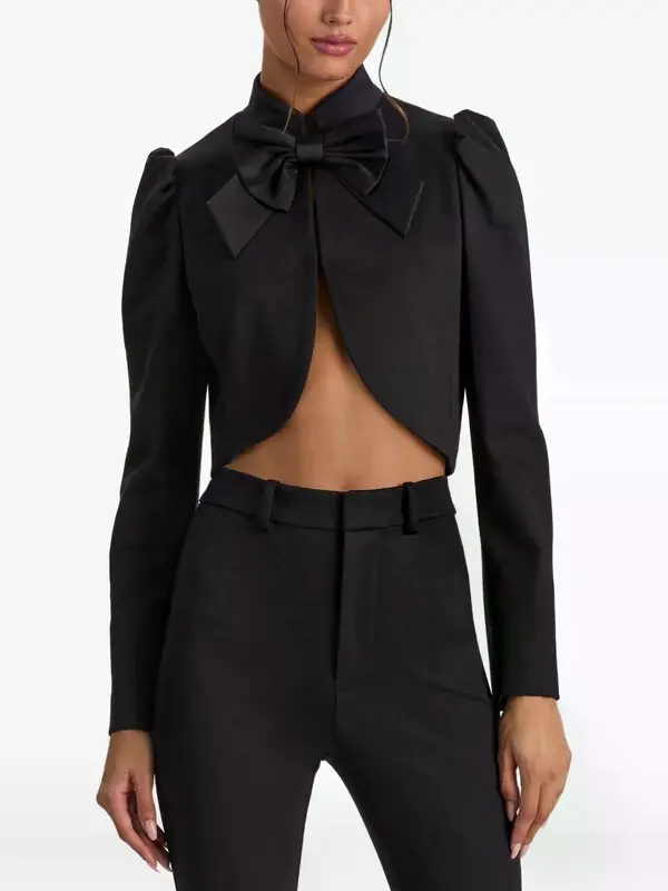 Alice + Olivia Ilaria Bow-detail Cropped Jacket