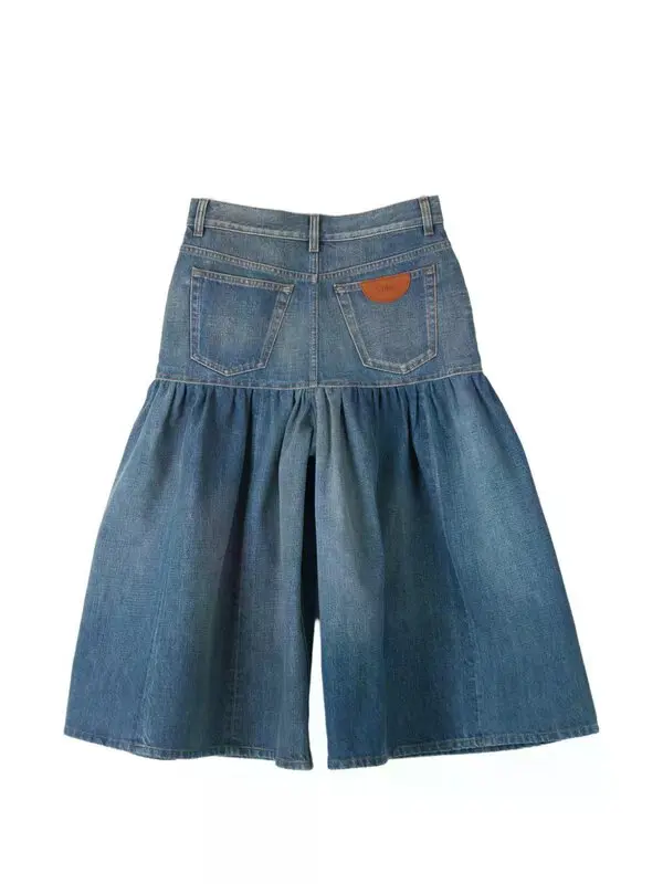Chloé Ruffled Denim Shorts