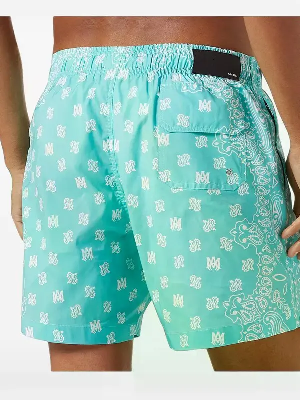 Amiri Paisley-print Swim Shorts - Blue