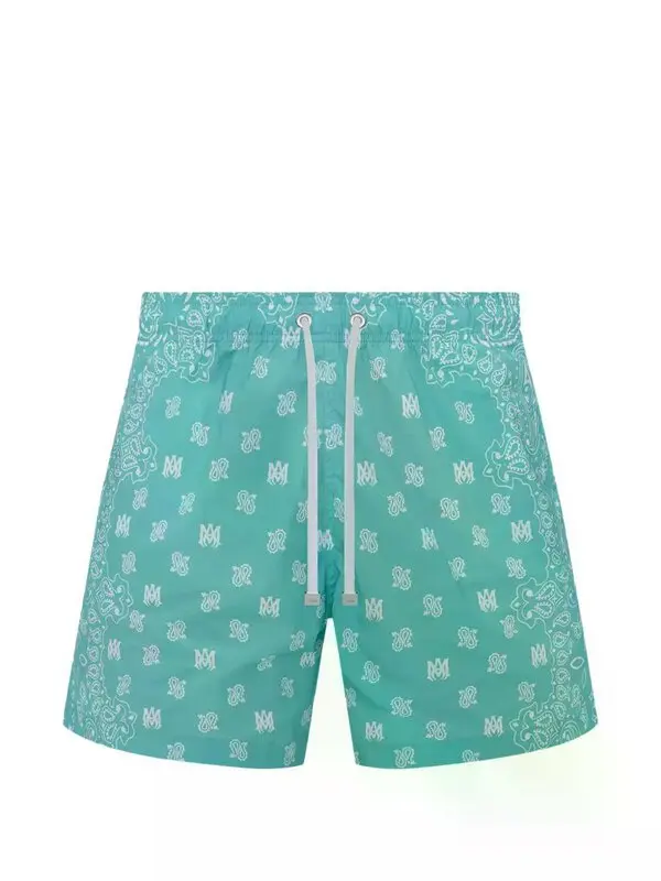 Amiri Paisley-print Swim Shorts - Blue