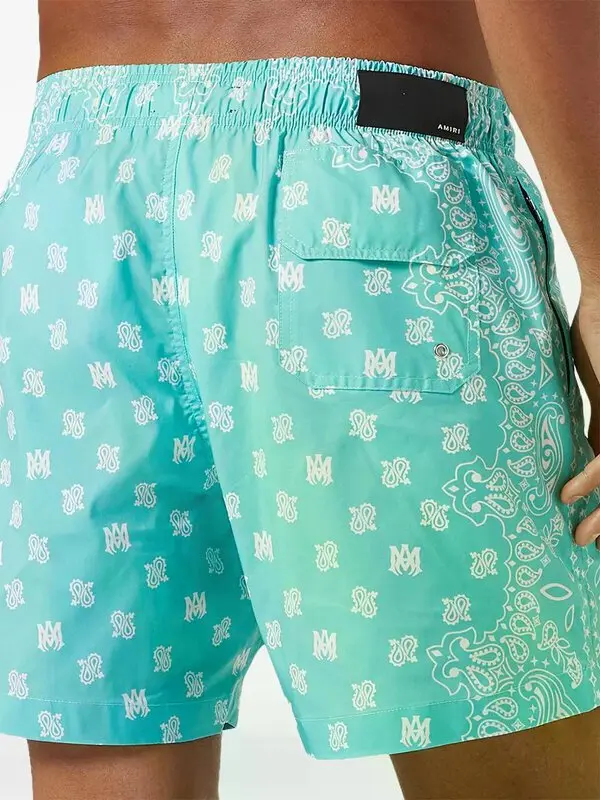 Amiri Paisley-print Swim Shorts - Blue
