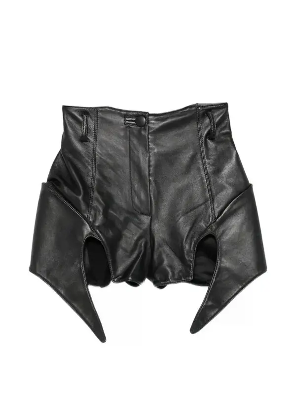 MITILIANE COUTURE Cut-out Leather Shorts