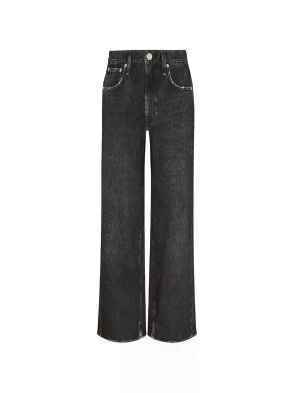 Rag & Bone Faded Wide-leg Jeans - Black