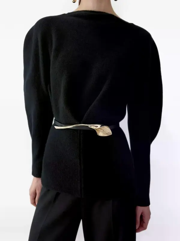 Carolina Herrera Calla Lily Leather Belt
