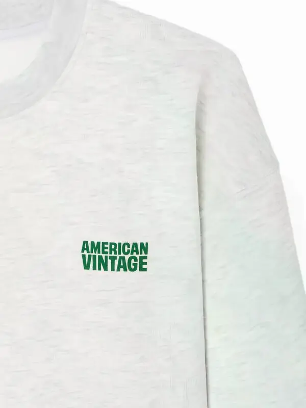American Vintage Baptown Logo-print Cotton-blend Sweater