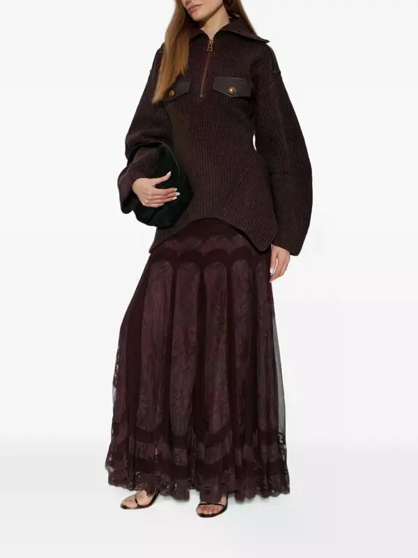 Zimmermann Lace-insert Silk Maxi Skirt