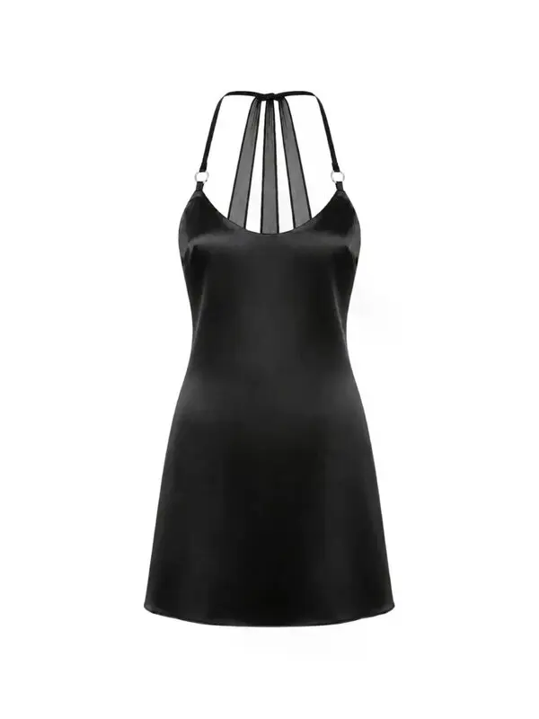 OW Lindsey Mesh-panel Satin Mini Dress