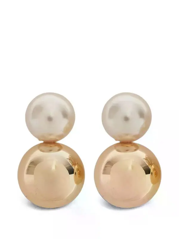 Carolina Herrera Faux-pearl Clip-on Earrings - Gold
