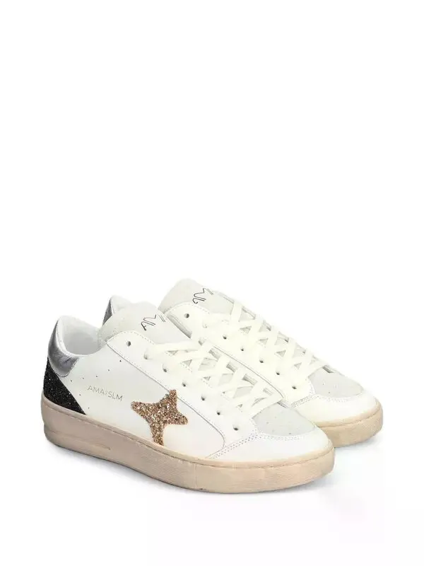 AMA-BRAND Glitter-patch Metallic-trim Sneakers