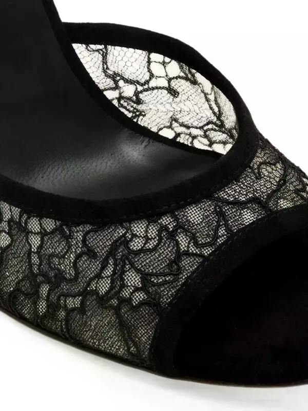 Jennifer Chamandi Guido Lace-panel Suede Sandals
