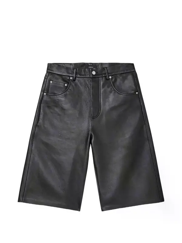 PURPLE BRAND Leather Bermuda Shorts