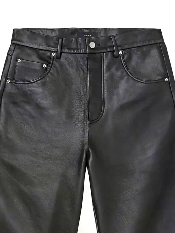 PURPLE BRAND Leather Bermuda Shorts