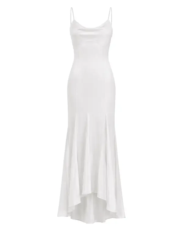 Azeeza Kaida Charmeuse / Chiffon Midi - White