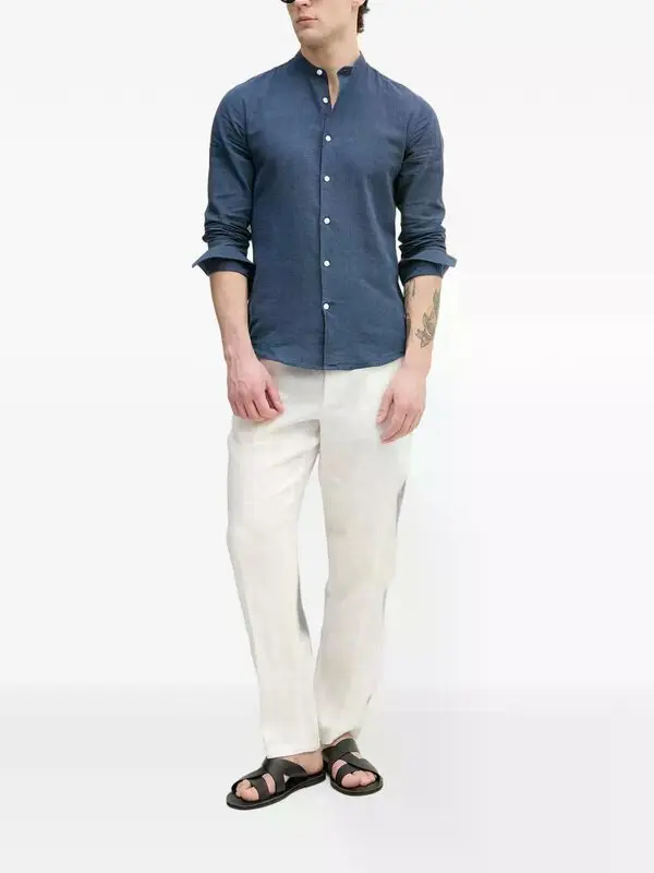 LINDBERGH Mandarin-collar Long-sleeve Shirt