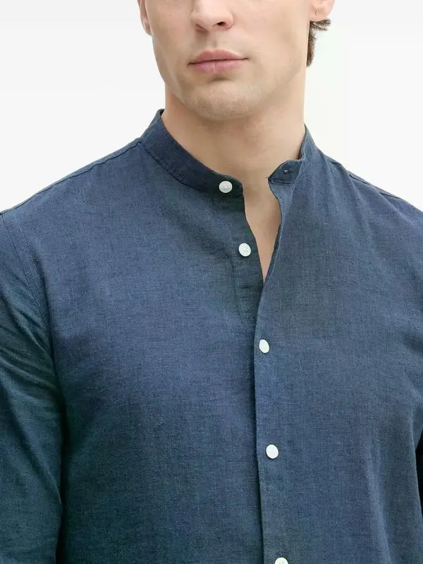 LINDBERGH Mandarin-collar Long-sleeve Shirt
