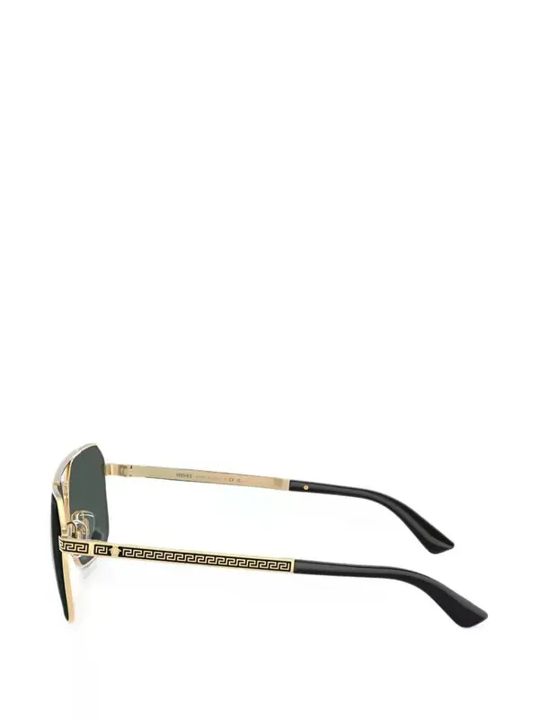 Versace Greca Medusa Rectangular-frame Sunglasses - Gold