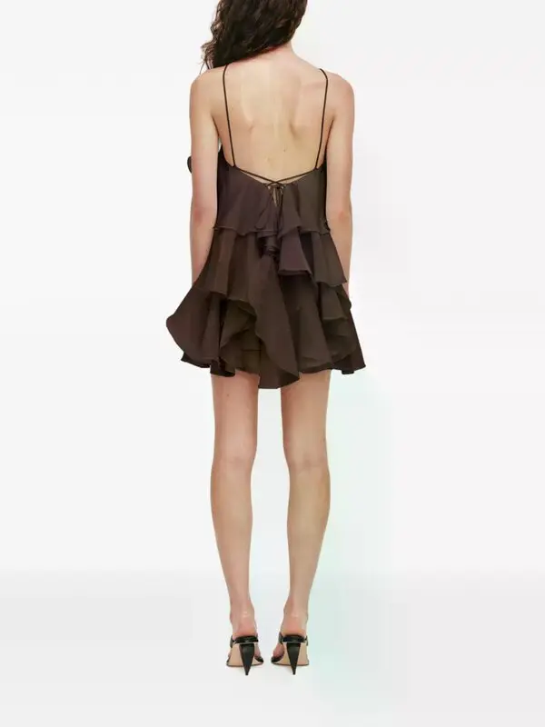 Aje Pandorea Ruffled Mini Dress - Brown