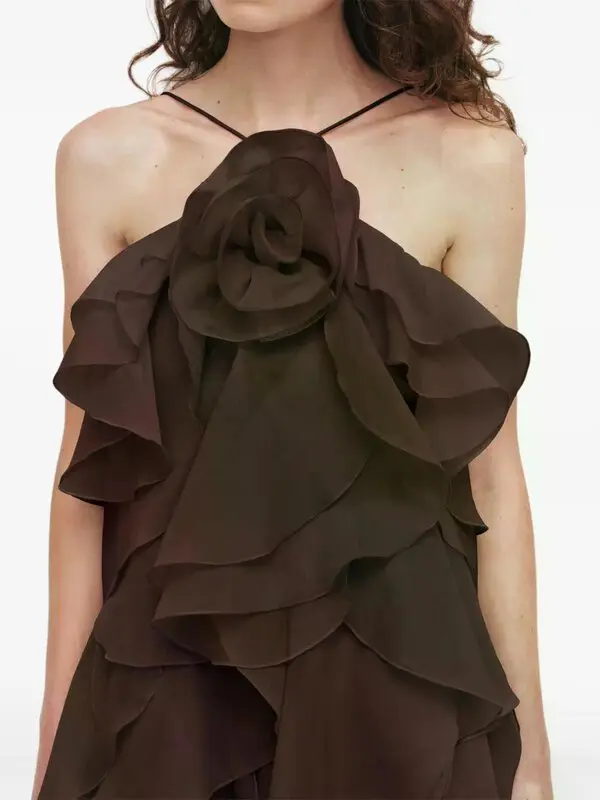 Aje Pandorea Ruffled Mini Dress - Brown