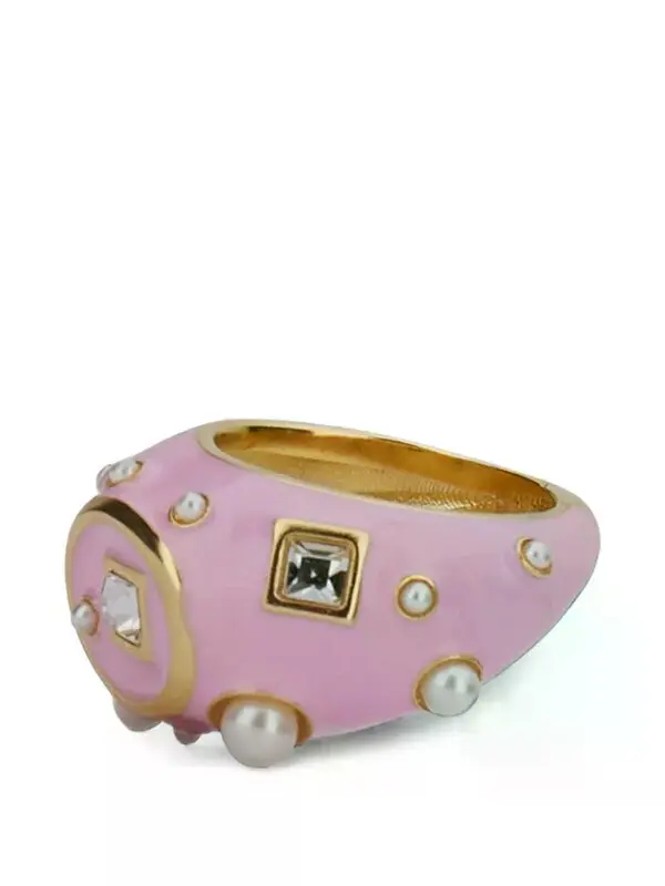 MOI MÊME MILANO Crystal-embellished Enamelled Ring