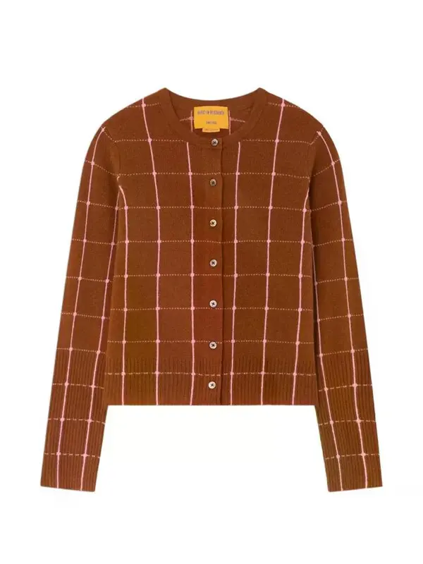 Guest In Residence Jane Checked Cardigan - Brown