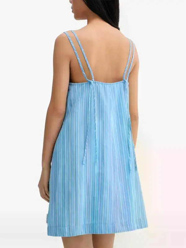 Marc O'polo Vertical-stripe Square-neck Mini Dress