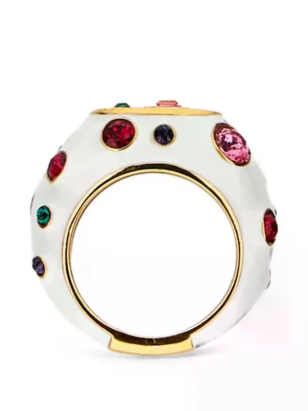 MOI MÊME MILANO Crystal-embellished Enamel Ring