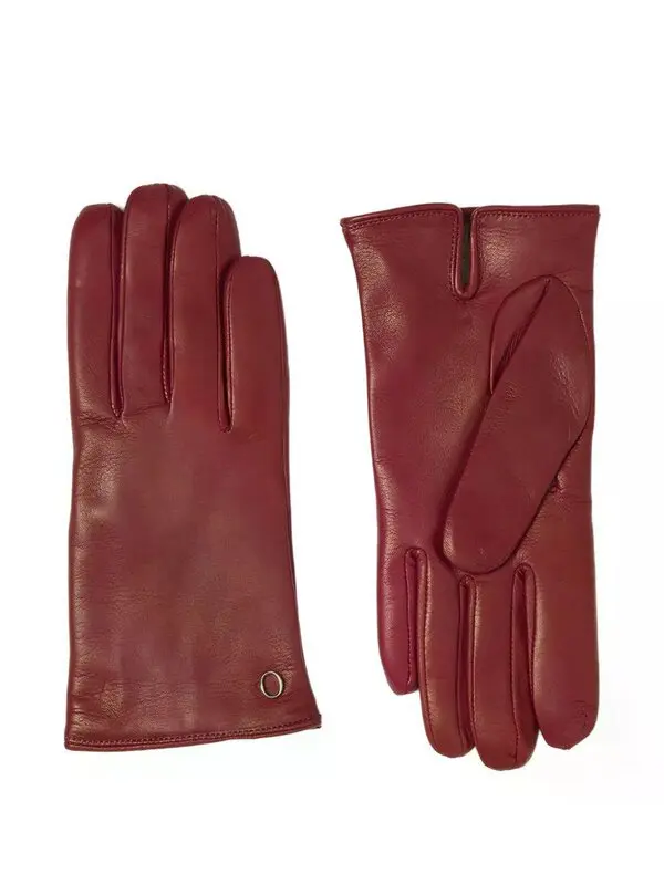 Orciani Logo-plaque Leather Gloves - Red