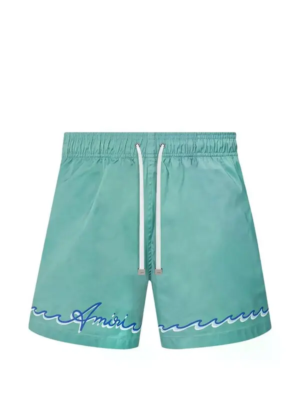 Amiri Wave Logo Swim Shorts - Blue