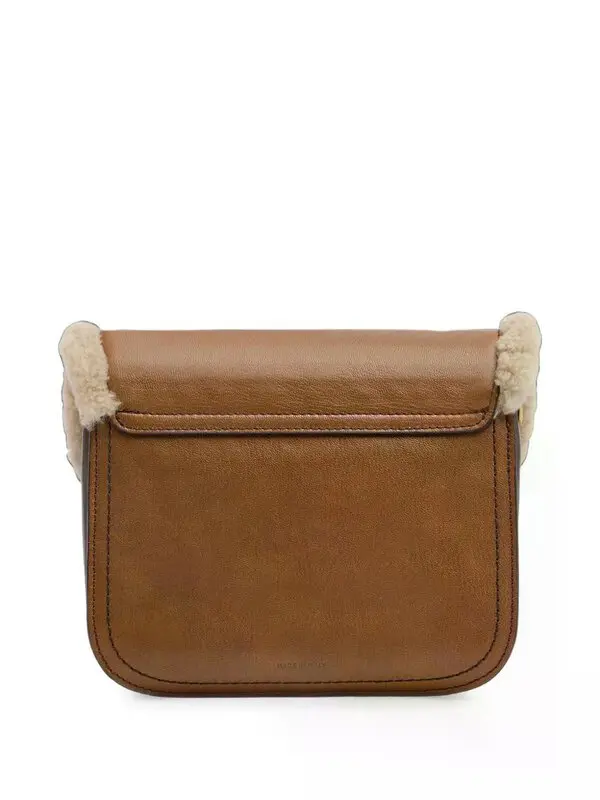 THE BRIDGE Shearling-trim Leather Cross Body Bag