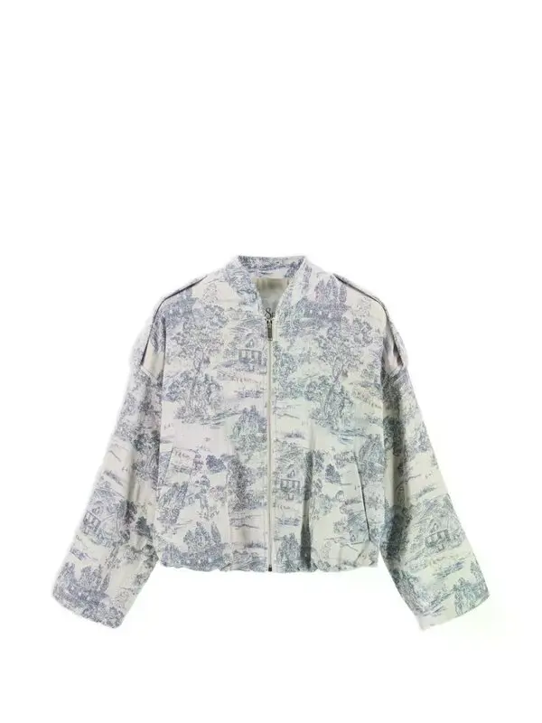8PM Lahore Toile De Jouy Bomber Jacket - Blue