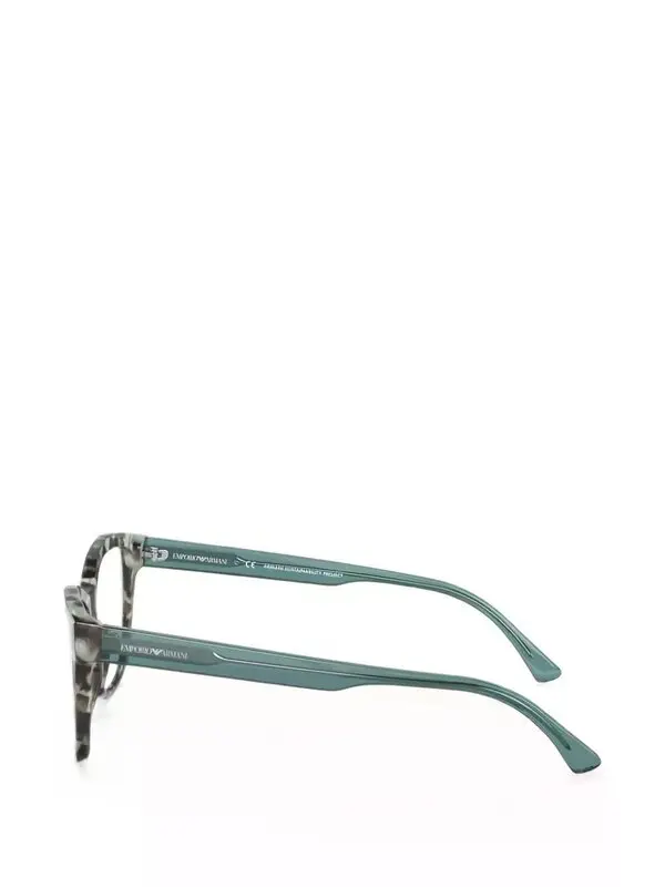 Emporio Armani Tortoiseshell-effect Cat-eye Frame Glasses