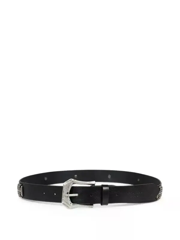 PROTOCOL INDEX Studded Leather Belt - Black