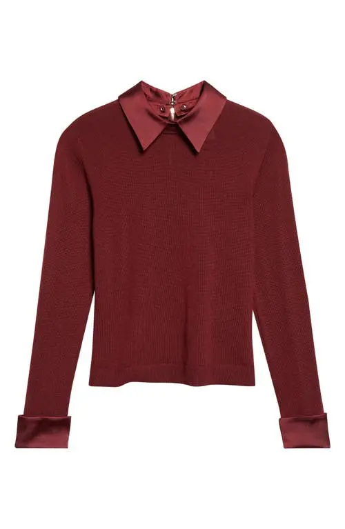 Alice + Olivia Porla Collared Wool Blend Sweater
