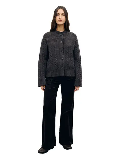 Gerard Darel Rafa Merino Wool Cable Knit Cardigan