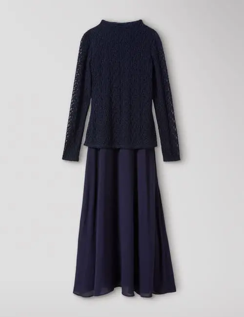 Whistles Drop Waist Midi Dress
