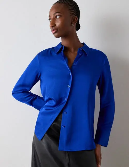 Whistles Satin Collared Shirt