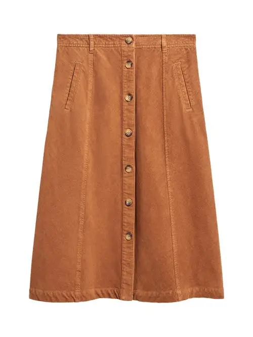 Gerard Darel Tiphaine Button Front Midi Skirt