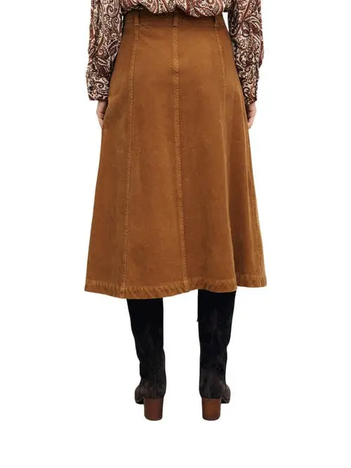 Gerard Darel Tiphaine Button Front Midi Skirt