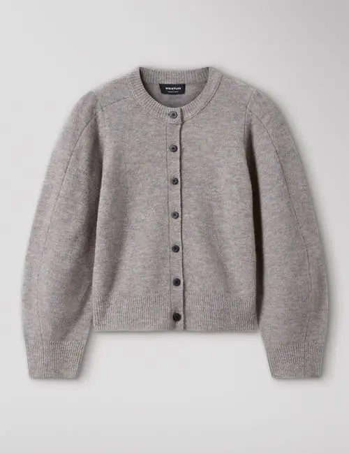 Whistles Wool Mix Puff Sleeve Cardigan