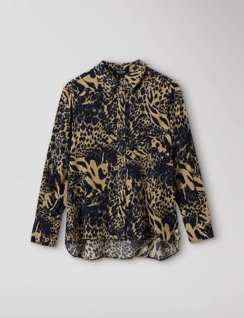 Whistles Patchwork Leopard Print Shirt