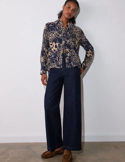 Whistles Patchwork Leopard Print Shirt