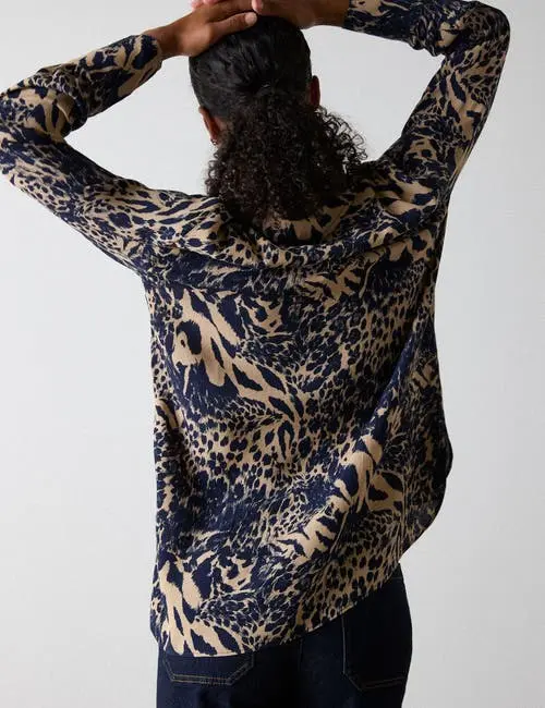 Whistles Patchwork Leopard Print Shirt